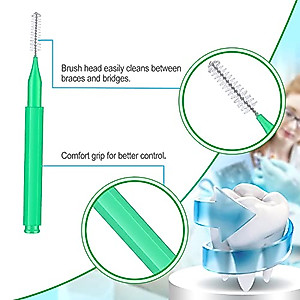 80 Pieces Multicolored Braces Brush for Cleaner Interdental Brush Toothpick Dental Tooth Flossing Head Oral Dental Hygiene Flosser Tooth Cleaning Tool Kit, 8 Colors