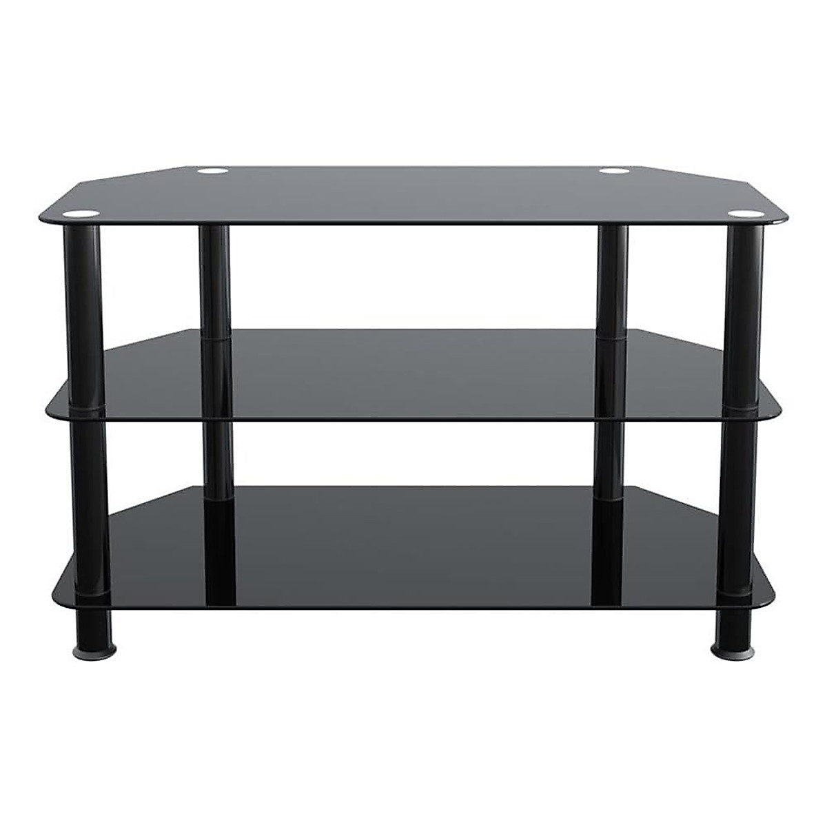 AVF Transitional Steel and Glass TV Stand for up to 42" TVs in Black/Chrome