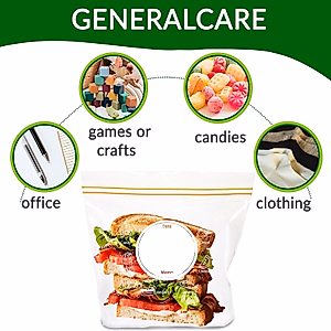 80 Pcs Gallon Storage Bags 10.5X11 IN Freezer Bags Double Zipper Reusable Sandwich Bags Zip Bag For Food Storage Fruit Nuts Cakes Cookies Snack Meal Prep Containers