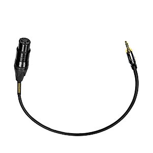 Mogami GOLD-XLRF-MINI-018 Balanced Audio Adapter Cable, XLR-Female to 1/8" TRS Male Plug, Dual Straight, 18 inch