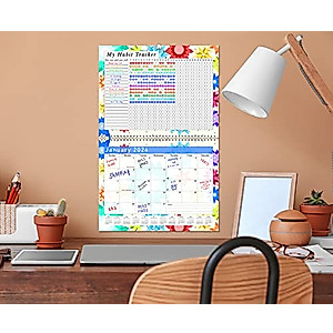 2024 Monthly Desktop/Wall Calendar/Planner - Habit Tracker - Daily, Weekly & Monthly Goal Motivational Habit Tracking Journal Inspirational - (Edition #01)