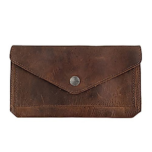 Hide & Drink, Large Female Wallet Handmade from Full Grain Leather - Bourbon Brown