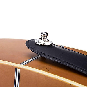 2 Pcs Guitar Strap Lock Button End Pins for Acoustic Classical Electric Bass Ukulele (Gold)