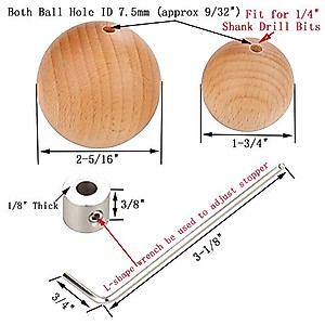 EMILYPRO Flex Shank Installer Drill Bit Guide Tools/Cable Bit Bumper Balls for 1/4" Shank/in-Wall Drill Guide Kit 1-3/4" & 2-5/16" - S/4