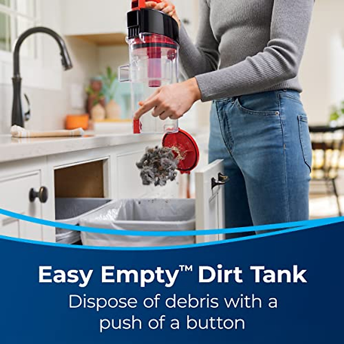 BISSELL CleanView Compact Upright Vacuum, Fits In Dorm Rooms & Apartments, Lightweight with Powerful Suction and Removable Extension Wand, 3508