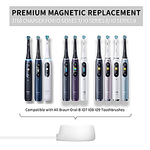 Electric Toothbrush Charger for Braun Oral B IO Series 7 8 9 Toothbrush, Replacement Magnetic Charger 100V-240V for IO 3768 Charger for IO7 IO8 IO9, IP67 1.22m for Travel & Home Use
