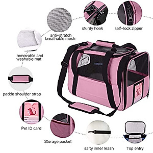 ZFBB Dog Carrier Cat Carrier Pet Carrier, Airline Approved Dog Carrier with Mesh Window, Breathable, Collapsible,Soft-Sided,Escape Proof,Easy Storage, Best for Small Medium Cats Dogs