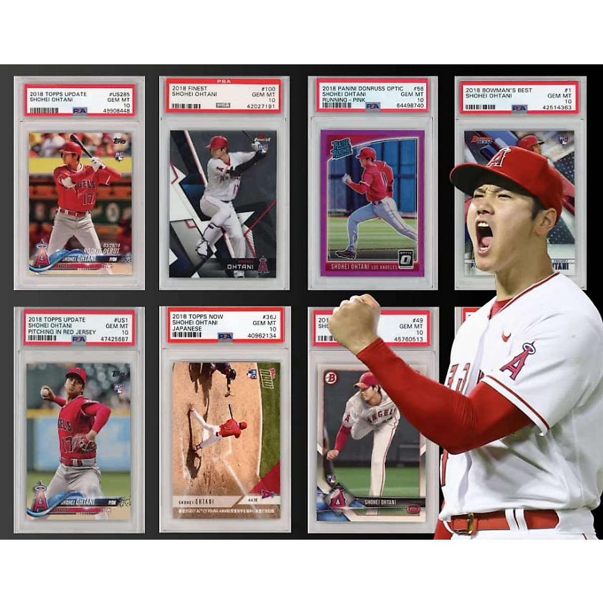 Shohei Ohtani PSA Graded Card Mystery Power Pack - 1 PSA Graded Ohtani Card and 2 Packs of Cards Per Pack - Amazon Exclusive