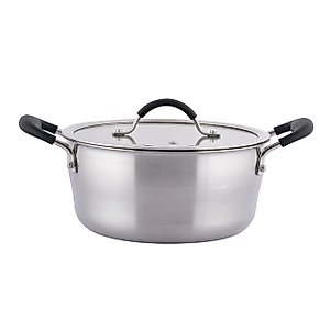 Universal UHL 4.2 Quart Stock Pot, 5-Ply Surgical Stainless Steel, Premium Sauce Pan with Lid, Compatible with All Stoves
