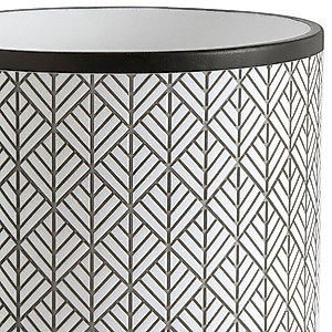 Allure Home Creation Shelby Resin Grey Multicolored Wastebasket Trash Can, Compact Size, 1.74 Gallons