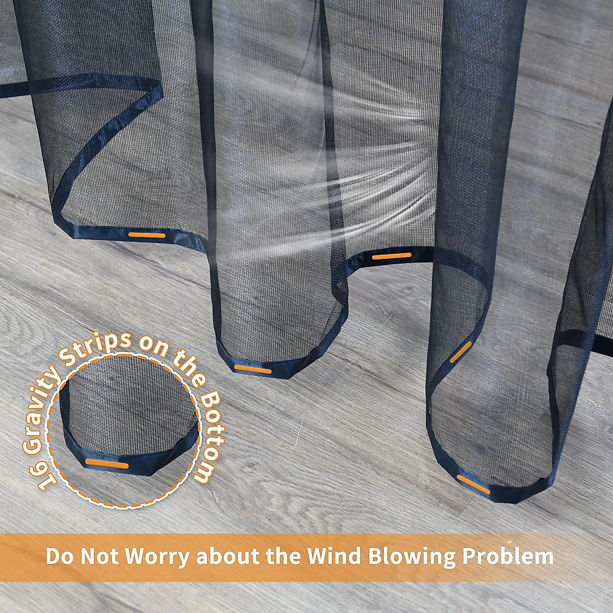 Sliding Garage Door Screen with Track Closure - Retractable Privacy Curtain Keep Annoying Animals Out Easy Install Heavy Duty Fiberglass Mesh Net for Opening Garage Patio (Black, 16 ft x 7 ft)