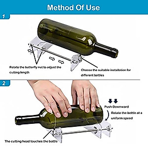Glass Bottle Cutter, Mini Portable Glass Bottle DIY Craft Tool, Bottle Cutter & Glass Cutter Kit for Cutting Wine, Beer, Whiskey, etc