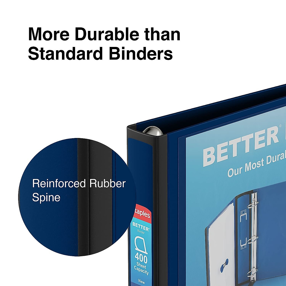 Staples Better 1.5-Inch 3-Ring View Binder, Blue (13400)