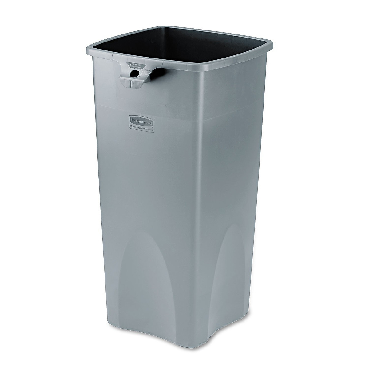 Rubbermaid Commercial Products Untouchable Square Trash Can, Gray, 23 Gallons-RCP356988GY