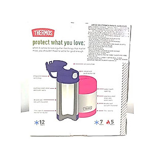 Thermos FUNtainer Lunch Set Bottle and Food Jar for Kids BPA Free Dishwasher Safe, 2 PC (Pink, 2 PC Set)