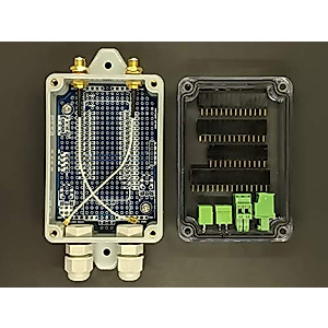 qBoxMini DIY IOT Enclosure Plus Kit (Two SMAs), IOT Enclosure for Arduino MKR Feather ESP32 Cellular LoRa WiFi board, Waterproof IP65 Enclosure with glands, prototyping PCB connectors set and Two SMAs