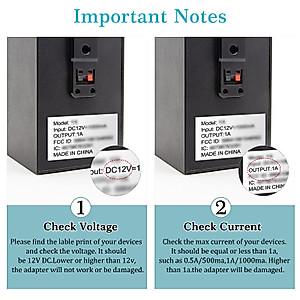 12V 1A Power Supply Adapter, Waysse 1000mA 12W AC/DC Adapter,12W AC Switching Adapter Slim Design DC 12V Charger for CCTV Camera, LED Strip Light, Routers, Speakers, Home Appliances, Scanner