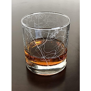 Rocks Whiskey Old Fashioned 11oz Glass Urban City Map Temecula California