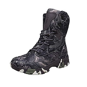 Men Camo Military Boots, Special Force Tactical Boots, Outdoor Desert Non-Slip Combat Shoes, Hiking Hunting Boot
