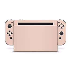 Tacky Design Classic Solid Colors Skin Compatible with Nintendo Switch Skin Wrap Cover, Peach Skin for Nintendo Switch Stickers, Premium Vinyl 3M Full Wrap Decal (Peach)