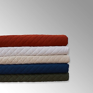 SunStyle Home Quilt Set King Olive Green Lightweight Bedspread Soft Reversible Coverlet for All Season 3pcs Army Green Diamond Quilted Bedding Sets (1 Quilt 2 Pillow Shams)(106"x96")