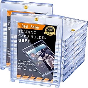 40 Pieces Thick Magnetic Card Sleeve Card Holder 35pt Hard Plastic Protector Standard Thickness Trading Cards Sleeves for Collectible Trading Cards, Baseball, Sports, Game, Playing, Credit Cards