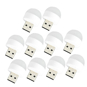 OFFSCH 10pcs Led Night Light Friday Night Lights Mini USB Night Lights Led Bulb Lights for Bedroom USB Night Lamp Toilet Night Light Wall White Portable Ambient Light Travel Pp Material