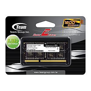TEAMGROUP Elite DDR3L 8GB Single 1600MHz PC3-12800 CL11 Unbuffered Non-ECC 1.35V SODIMM 204-Pin Laptop Notebook PC Computer Memory Module Ram Upgrade - TED3L8G1600C11-S01