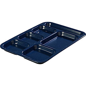 Carlisle FoodService Products Right Hand 6-Compartment Melamine Tray 14.5" x 10" - Café Blue