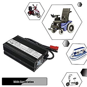42V 10A Charger 10S 36V Li-ion Battery Charger Lipo/LiMn2O4/LiCoO2 Battery Charger E-Bike Aluminum Shell with Fan (42V10A XT60)