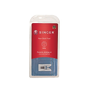 Singer | Non-Stick Foot Snap-On Presser Foot for Low-Shank Sewing Machines, White (2500262)