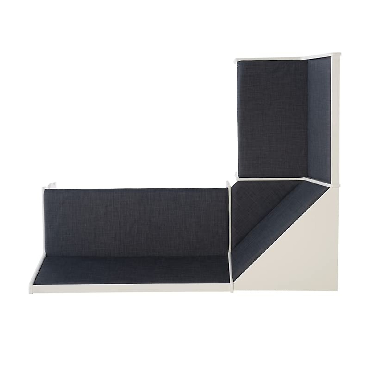 Linon Natasha 5 Piece Wood Patio Conversation Indoor Kitchen Breakfast Table Booth Bench Corner Nook Dining Set in Charcoal Gray