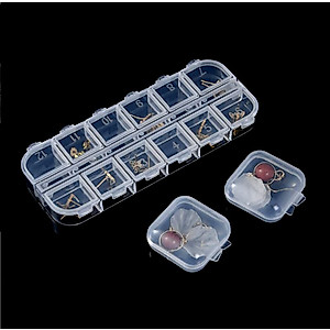 VoVbay Clear Plastic Organizer Box Storage Container Jewelry Box with Adjustable Dividers for Beads Art DIY Crafts Jewelry Fishing Tackles Organizer Beads Storage Boxes