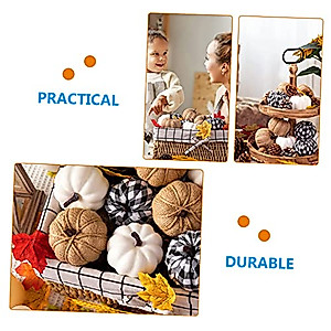 Garneck 36 Pcs Thanksgiving Pumpkin Festival Pumpkin Fabric False Pumpkins Dining Room Decor for Table Simulation Pumpkin Models Photo Ornament Foam Pumpkin Toy Rope Artificial Set