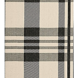 SAFAVIEH Courtyard Collection Accent Rug - 4' x 5'7", Black & Bone, Plaid Design, Non-Shedding & Easy Care, Indoor/Outdoor & Washable-Ideal for Patio, Backyard, Mudroom (CY6201-216)