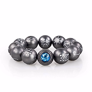 Black Panther Kimoyo Blue Bead Bracelet | Premium Movie Prop Replica | Officially Licensed Marvel Merchandise | Superhero Collectible Accessory Perfect For Collecting, Halloween Costumes, Cosplay