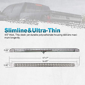 Partsam Submersible 17" Clear Lens Red 23 LED Trailer Truck RV Stop Turn Tail Rear 3rd Brake Identification Light Bar (Pack of 1)