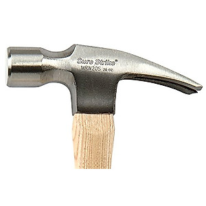 ESTWING Sure Strike Hammer - 20 oz Straight Rip Claw with Smooth Face & Hickory Wood Handle - MRW20S