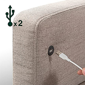 ZINUS Pascal Sofa with USB Ports / Tool-Free, Easy Assembly, Oatmeal