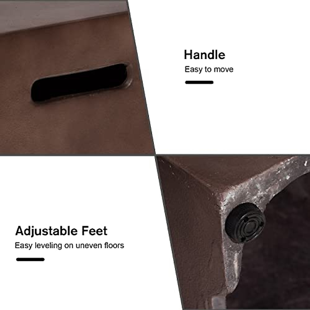 HOMPUS Propane Tank Cover Table 16 inch for Fire Table, 20lb Gallon Gas Tank Cover Table, Hideaway Concrete Grill Tank Table, MgO Tank Storage Box, Outdoor Side Table for Fire Pit, Patio, Dark Bronze