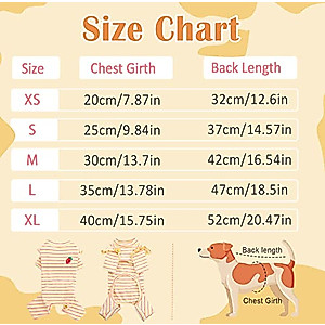 Lelepet Dog Pajamas Dog Pjs Cotton Striped Jumpsuit Stretchable Lightweight Doggie Onesies, Soft Cute Bodysuits Rompers for Puppy Comfy Dog Pajamas for Small Dogs Girls Pink Pet Pajamas for Sleep