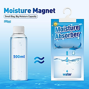 TABYIK Moisture Absorber Packets,10 Packs Dehumidifier Bags for Closet,Basements, Bathrooms,500ml Each,Fragrance Free