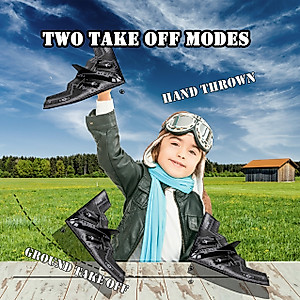 Eayaele RC B-2 Spirit Bomber Plane, 2CH Remote Control Airplane Foam Toy for Beginners Easy Ready to Fly Kids Boys (Black)