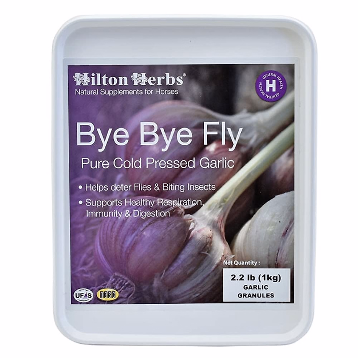Hilton Herbs Bye Bye Fly Pure Garlic Granules. Unique Herbal Formula Supports Healthy Respiration, Digestion, Immunity and Natural Resistance. Scoop Included. 2.2 lbs. Net Wt.