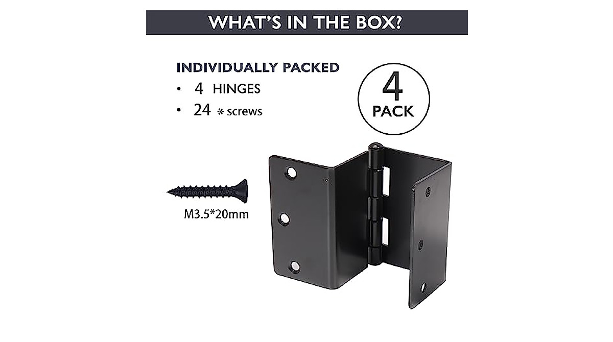 4-Pack Heavy Duty Expandable Door Hinges for Accessibility