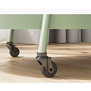 Rolling Cart Trolley Carts With Wheels Office 2 Tier Iron Rolling Cart With Wheels Living Room Sofa Side Home Balcony Movable Push Kitchen Storage Rack Cart Kitchen Utility Cart Dorm Room Essentials (