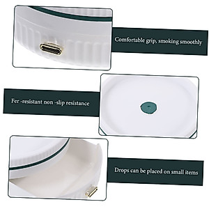 Zerodeko Rotating Spice Rack Kitchen Holder Makeup Holder Round Rotating Organizer Tray Cabinet Organizer Plastic Serving Tray Kitchen Seasoning Holder White pp to Rotate Desktop Food