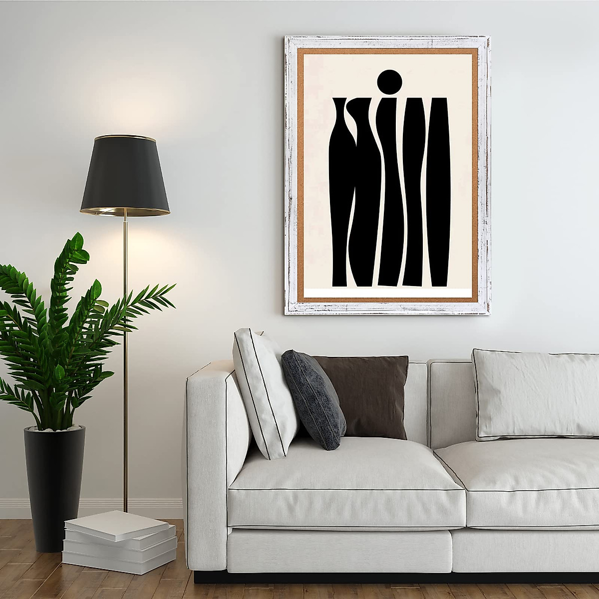 QUEENLINK Cork Board, White Framed Bulletin Board for Wall, 36” x 24” Wall Mounted Vision Board Decorative Poster Board with 10 Push Pins for Home & Office