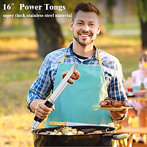 ROMANTICIST 27pcs Heavy Duty BBQ Tools Gift Set for Men Dad, Extra Thick Stainless Steel Grill Utensils with Meat Claws, Grilling Accessories Kit in Portable Carrying Bag for Camping, Backyard Black