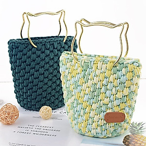 T-Shirt Yarn 160 Yards Knitting Yarn Fabric Crochet Cloth Colorful Tshirt Yarn for Crocheting Beginners DIY Hand Craft Bag Blanket Cushion Projects